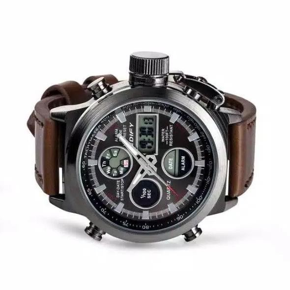 Jual Banyak Promo Jam Tangan Pria Edify Original Dual Time - coklat tua ...