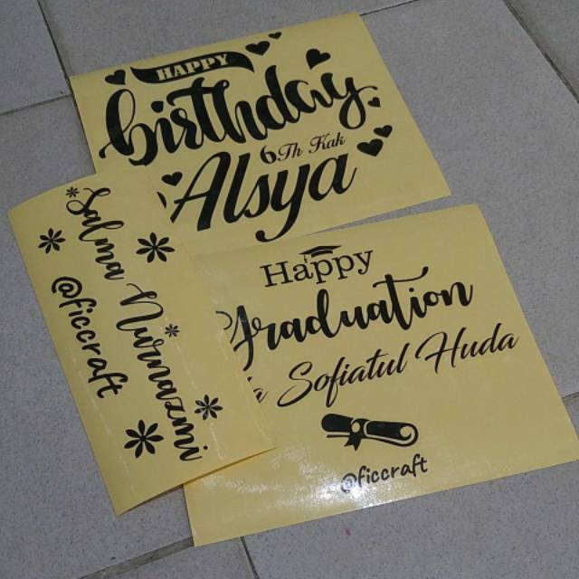 Jual Custom Cutting Stiker balon pvc / Stiker nama / Tempelan balon ...