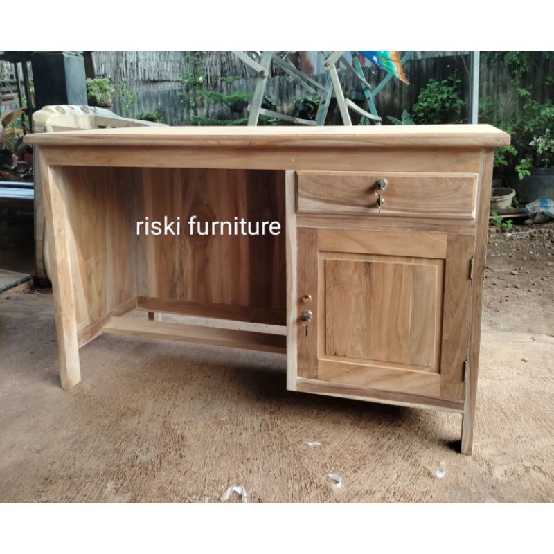 Jual Meja tulis kantor meja kerja meja guru jati plus kunci mentahan ...