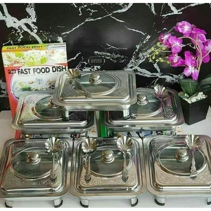 Jual Fast Food Dish Prasmanan Set 6 PCS & 5 PCS (Prasmanan Stainless ...
