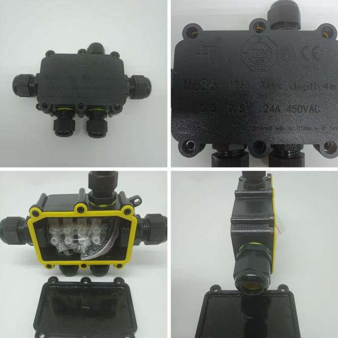 Jual Junction Box Connector IP68 konektor Sambungan Kabel Waterproof 5 ...
