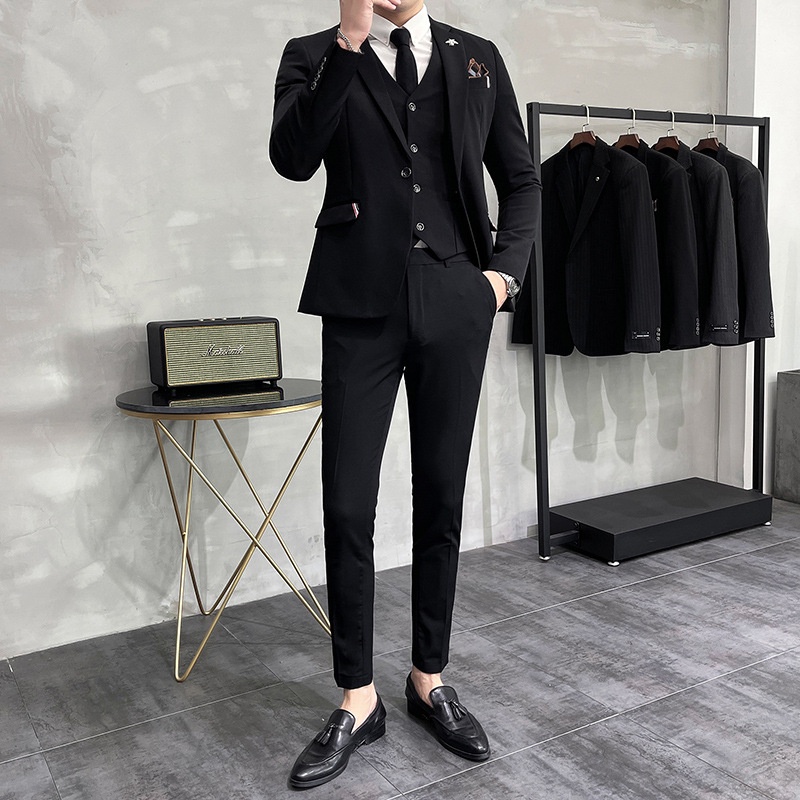 Jual Jas Pria Setelan Jas Pria Pria Setelan Jas Tiga Potong Saku ...