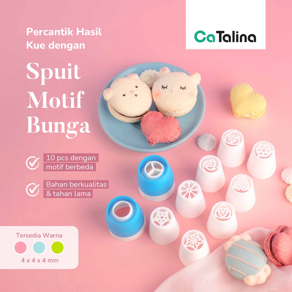 Jual 10 Pcs Set Nozzle Spuit Kue Set Alat Dekorasi Kue Roti Tart Cake ...