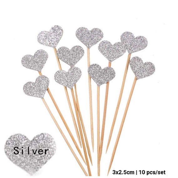 Jual Topper Bintang star Love Heart Gliter Glitter Holo Mengkilat kue cake birthday ulangtahun ...