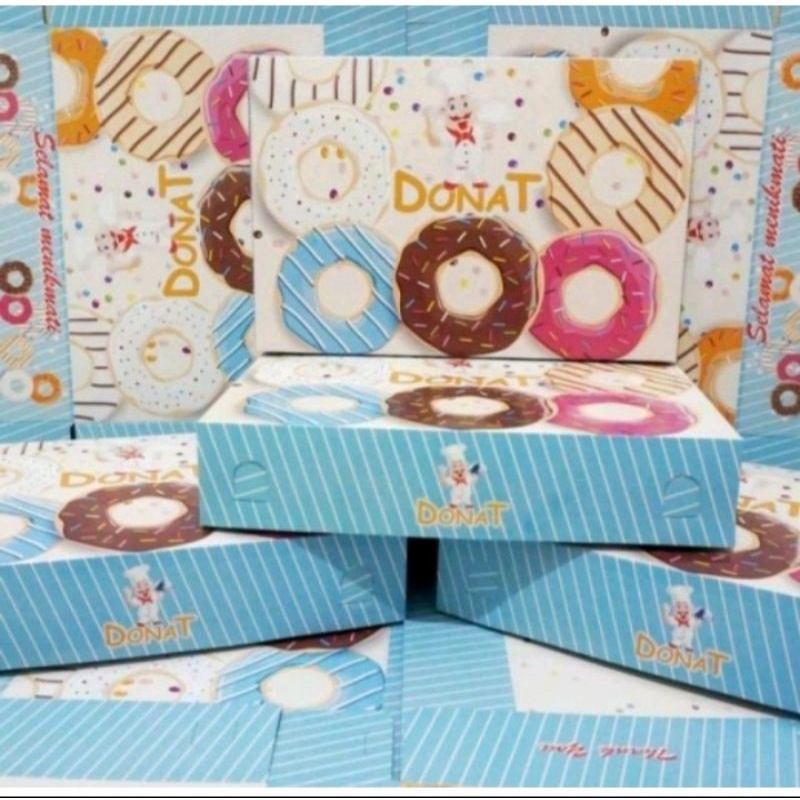 Jual kotak box dus donat isi 6 (10pcs) | Shopee Indonesia
