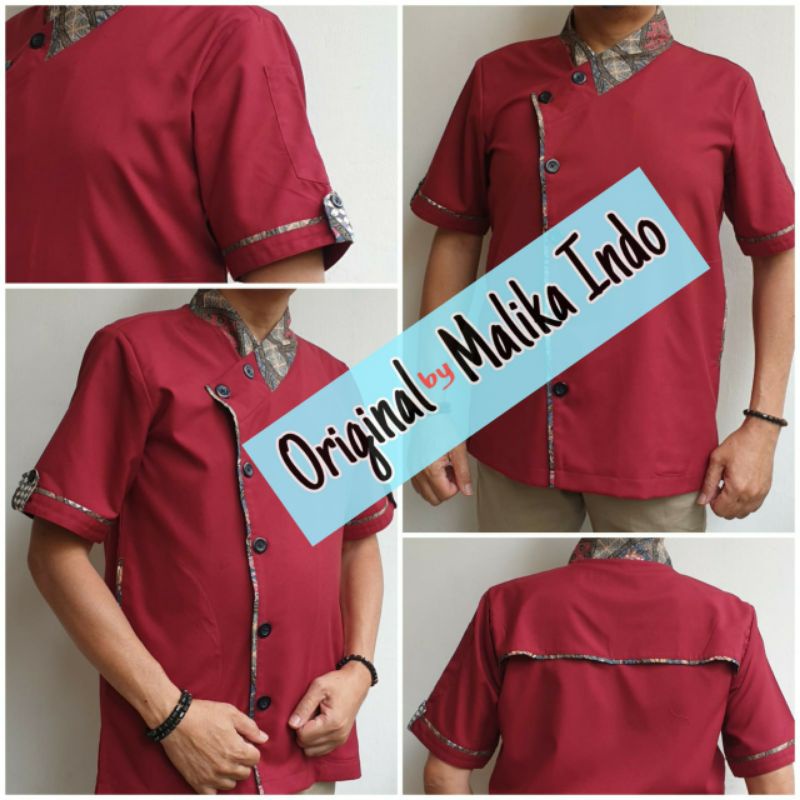 Jual Baju Chef PREMIUM Kombi Batik bahan TROPICAL dilengkapi Ventilasi ...