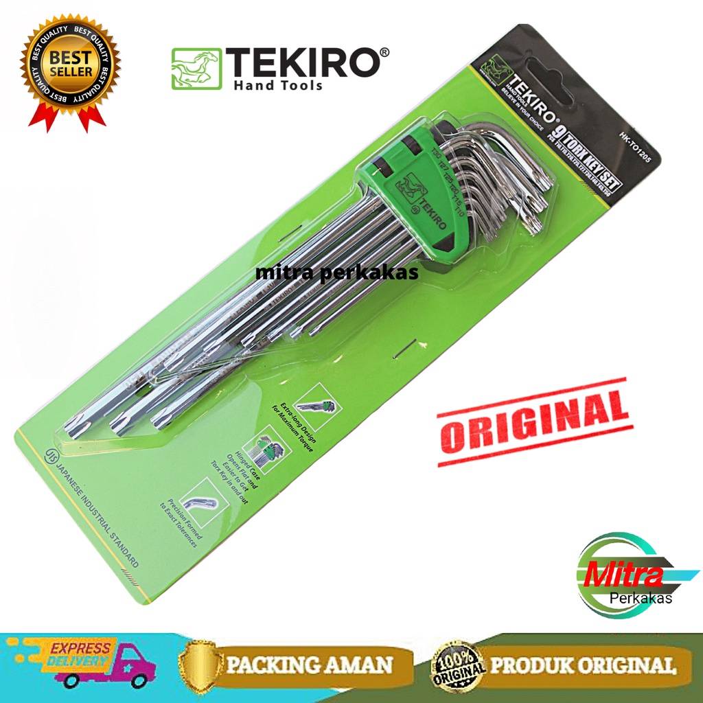 Jual TEKIRO KUNCI L SET 9 PCS PANJANG BINTANG TORX KEY LONG HK-TO1205 | Shopee Indonesia