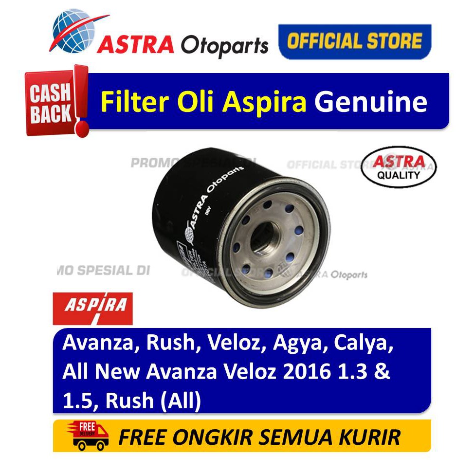 Jual Filter Oli/ Oil Filter Aspira AVANZA, RUSH, VELOZ, AGYA, CALYA ...
