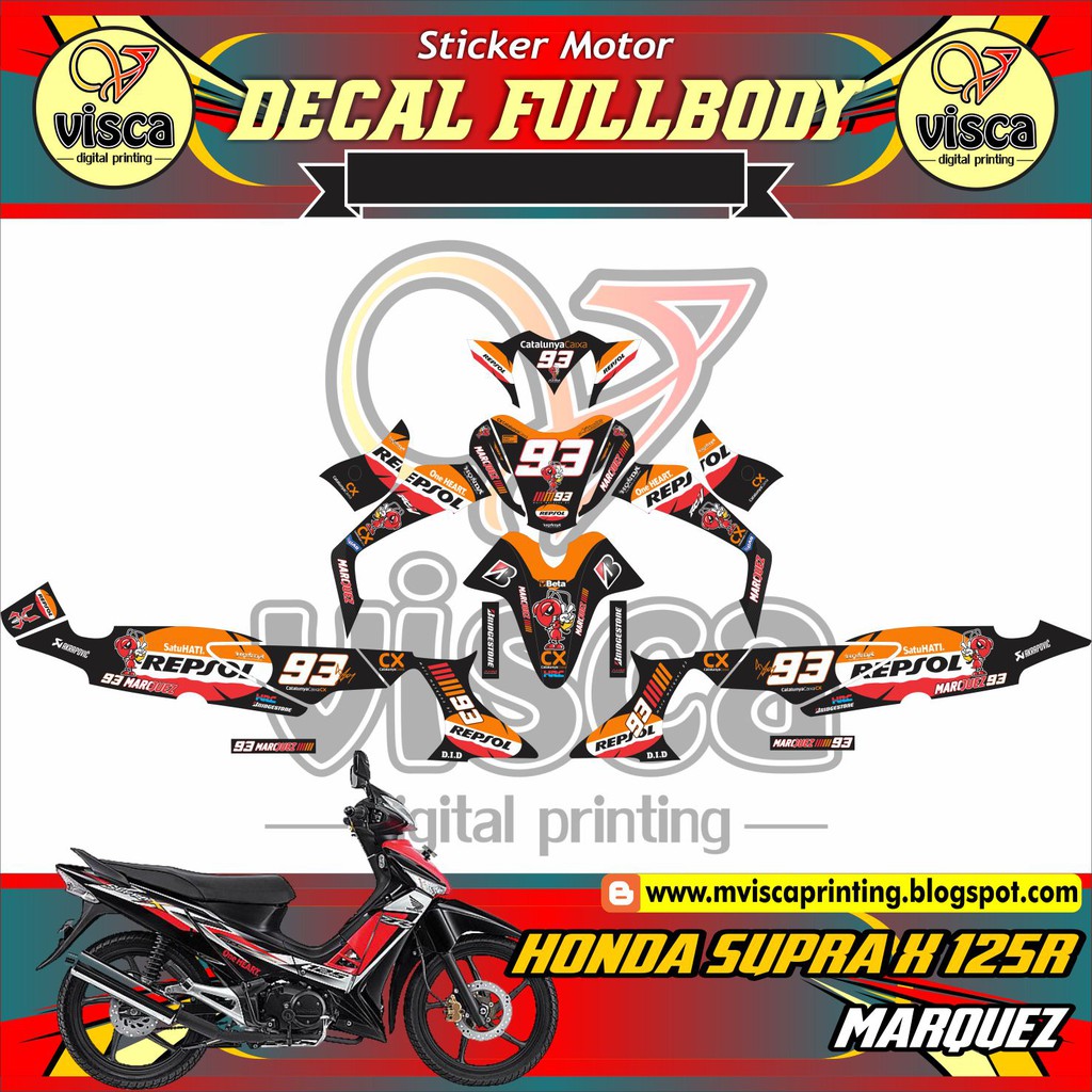 Jual decal SUPRA X decal SUPRA X decal SUPRA X full body HONDA SUPRA X ...
