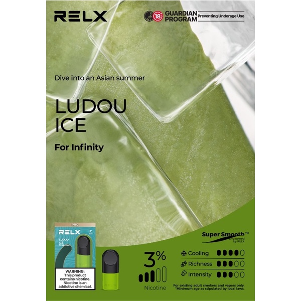 Jual RELX PODS INFINITY/ESSENTIAL LUDO/KACANG HIJAU 3% | Shopee Indonesia