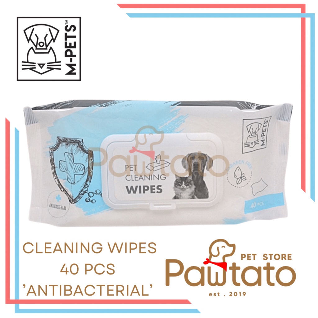 Jual MPets Cleaning Wipes Anti Bacterial Dog Cat Tissue Lap Bulu ...