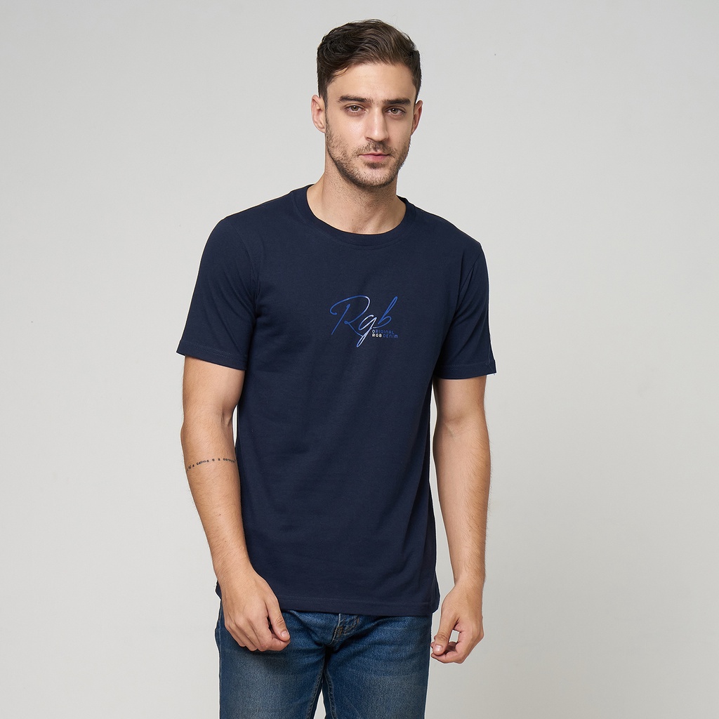 Jual RGB Clothing Company Kaos Pria Lengan Pendek Hitam dan Biru ...