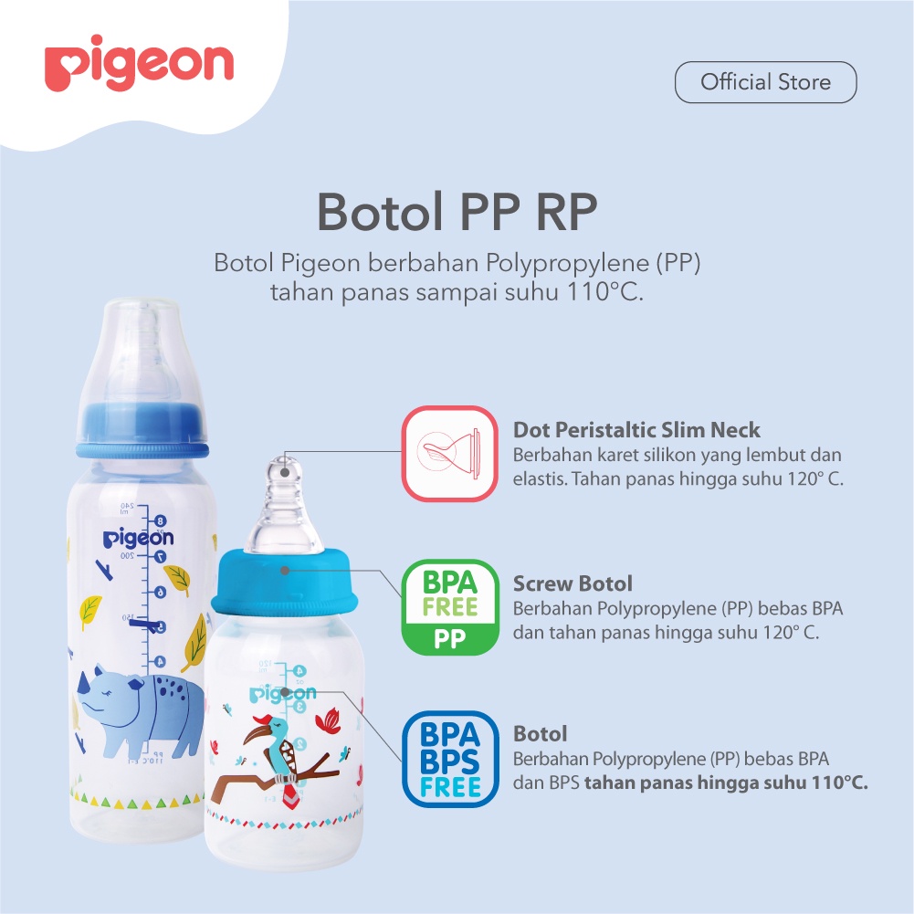 Jual Pigeon Slim Neck PP RP 240 Ml - Hewan Langka | Shopee Indonesia