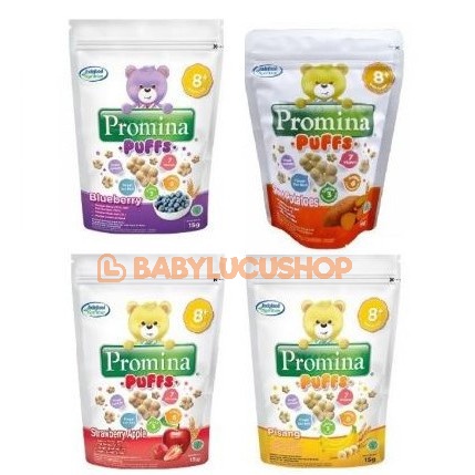 Jual PROMINA Puff 15 gram 8 + Strawberry Apple Apel Banana Pisang ...