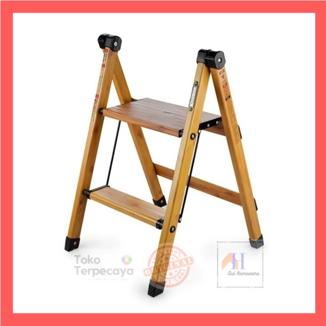 Jual Tangga Lipat Aluminium 2 Step Motif Kayu Krisbow/Tangga Lipat ...