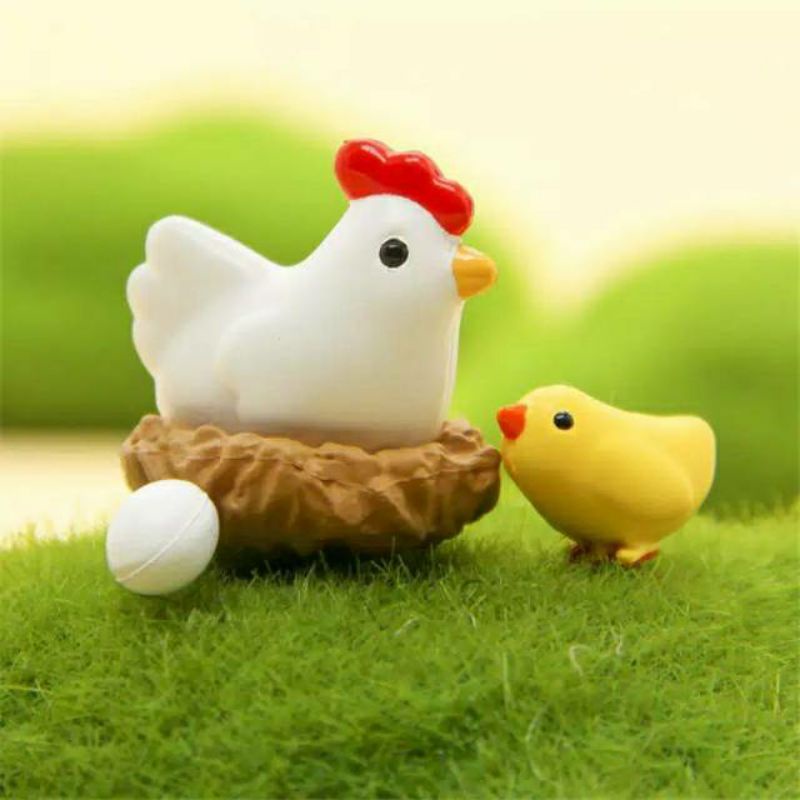 Jual Miniatur Ayam Itik Telur Sangkar Ornamen Terrarium Bonsai Figure ...