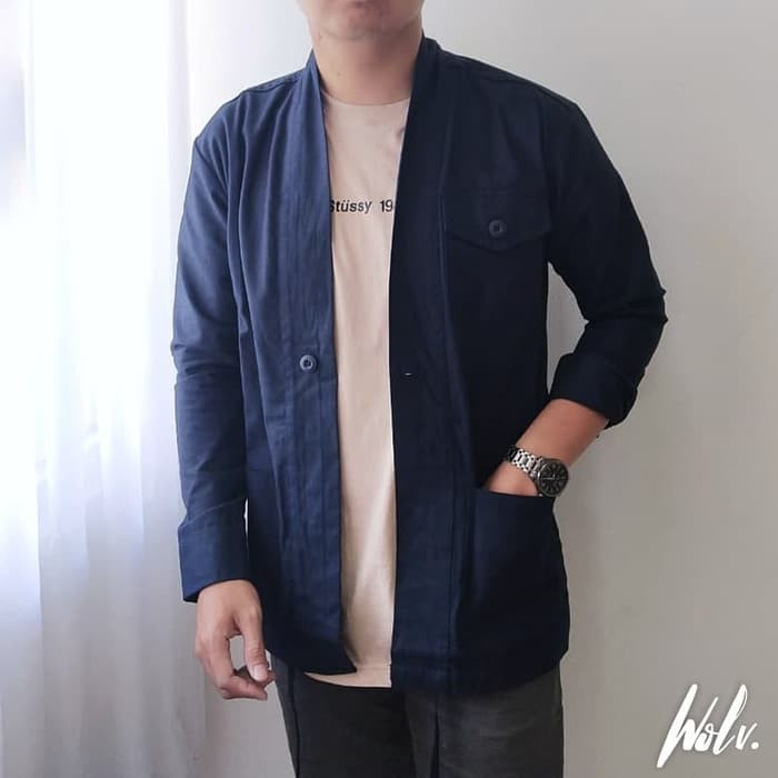 Jual Kimono Outer Pria / Jaket Kimono / Jaket Semi Parka Jaket Rajut ...