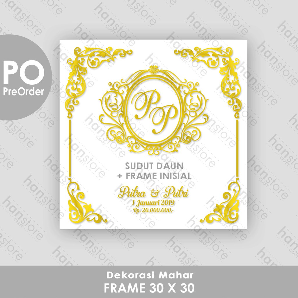 Jual PO Nama Tanggal Nominal Sudut Gunungan Inisial Dekorasi Mahar ...