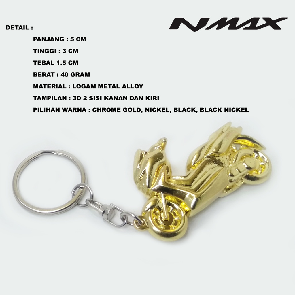 Jual GANTUNGAN KUNCI MOTOR NMAX 3D LOGAM METAL 2 SISI MINIATUR NMAX ...
