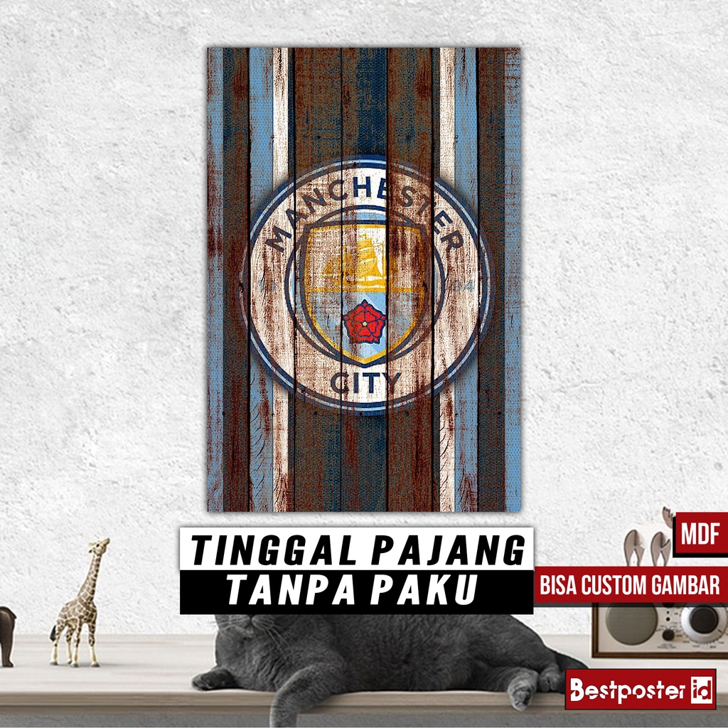 Jual Poster Dinding MANCITY Frame Kayu BOLA MDF00255 | Shopee Indonesia