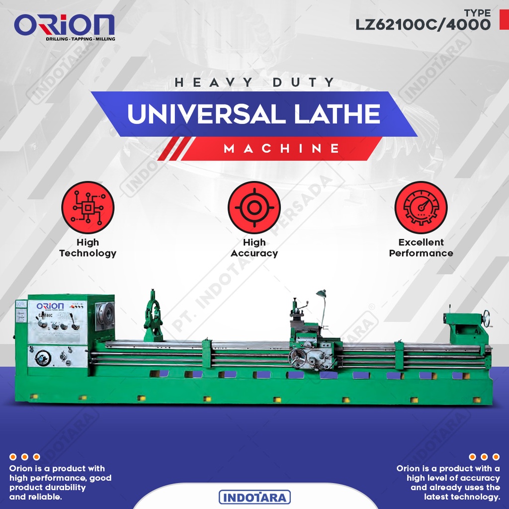 Jual Mesin Bubut Besi Logam / Universal Lathe Machine Orion - LZ62100C ...