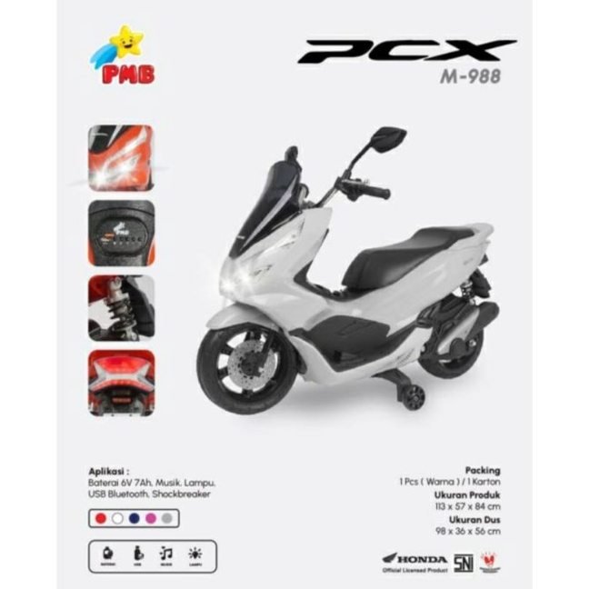 Jual Motor Aki PCX M 988 Mainan Anak Lengkap dengan Charger, Musik ...