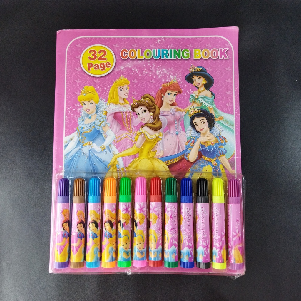 Jual Buku Mewarnai / Colouring Book + Spidol motif Karakter | Shopee ...