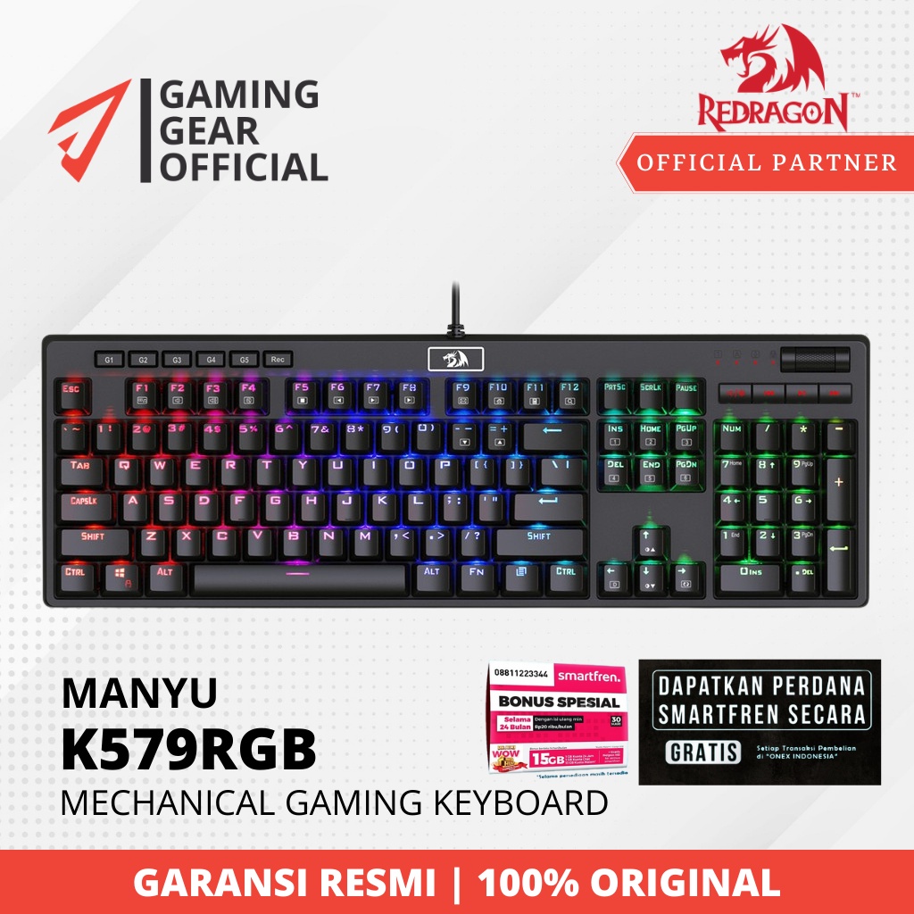 Jual [100% ORI] Redragon MANYU - K579 RGB Mechanical Gaming Keyboard | Shopee Indonesia