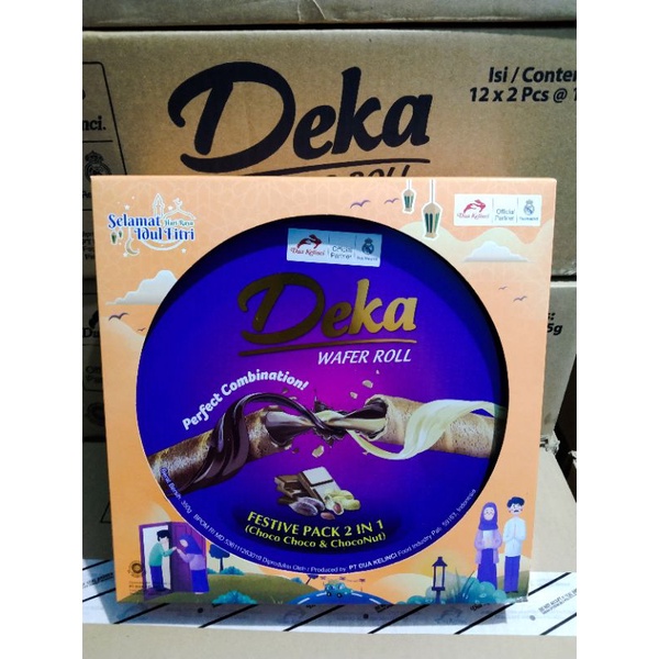 Jual Deka Wafer roll Festive pack 2 ini 1 paket lebaran kaleng besar ...