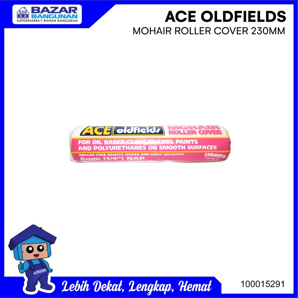 Jual Ace Oldfields - Kuas Roll Rol Cat Paint Roller Tembok Mohair Cover ...