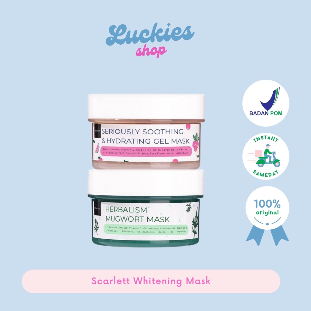 Jual Scarlett Whitening Herbalism Mugwort Mask Seriously Soothing ...