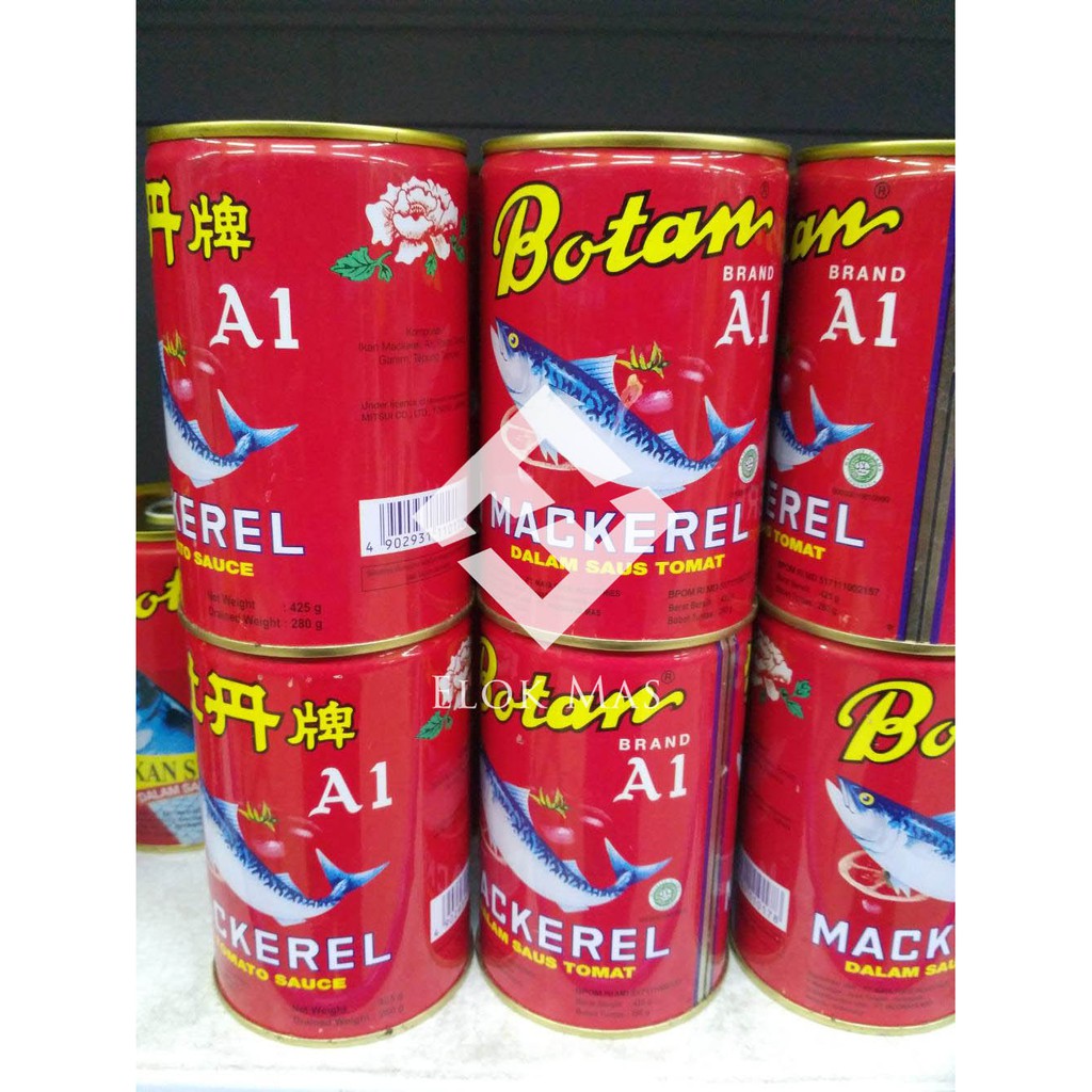 Jual BOTAN Sardines Mackerel Kaleng BESAR 425gr / Sardin Sarden Sardine ...