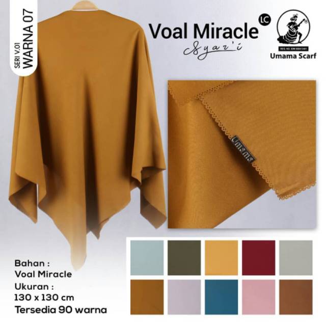 Jual Jilbab segi empat syari voal miracle umama | Shopee Indonesia