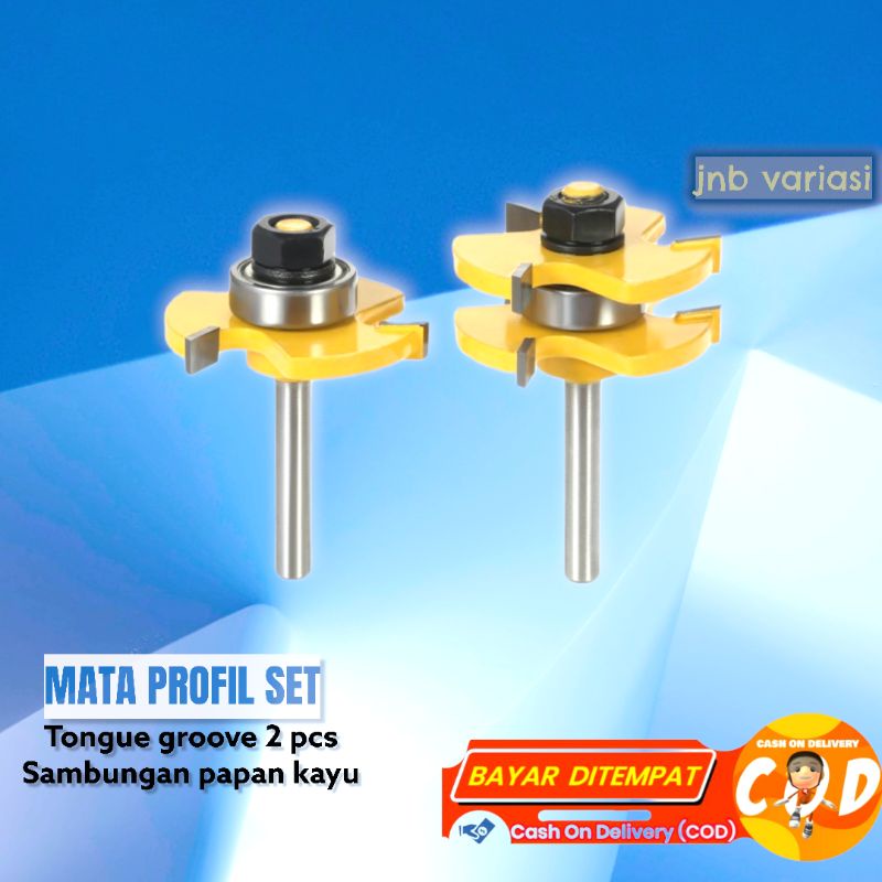 Jual mata router profil sambungan kayu panel pintu slot set Tongue ...