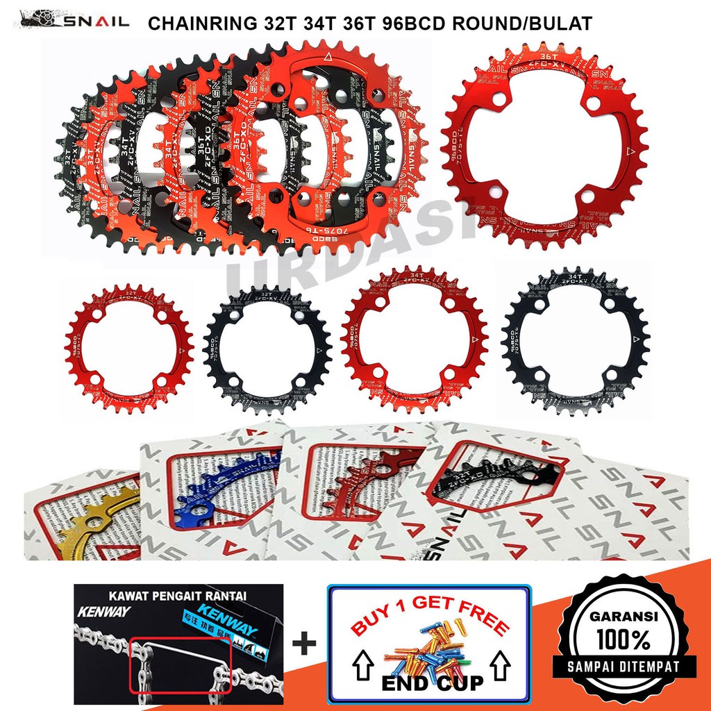 Jual Chainring 32t 34t 36t Bcd 96 Sepeda Mtb Single Chainring Dekas Snail Shimano Simetris ...