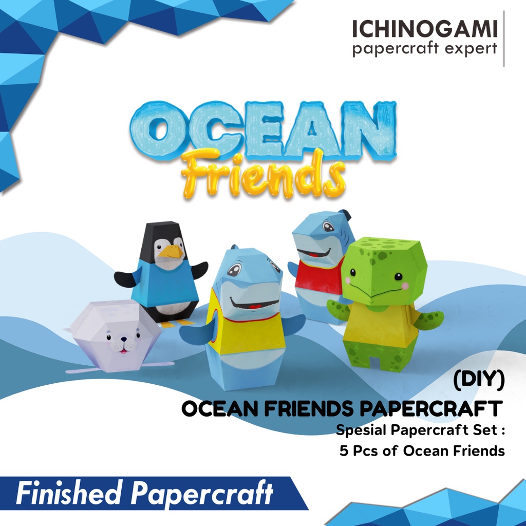 Jual Ichinogami Ocean Friends Papercraft Set of 5 pcs/pack | Shopee ...