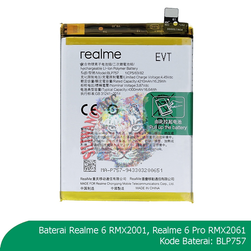 Jual Original Baterai Realme 6 RMX2001 6 Pro RMX2061 BLP757 | Shopee ...
