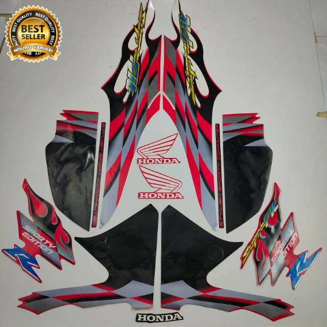 Jual striping honda supra fit r new jumbo 2007 2008 merah list body ...