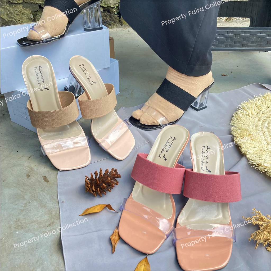 Jual HEELS KACA TRANSPARAN KOMBINASI JELY DAN KARET SANDAL TERBARU 2022 ...