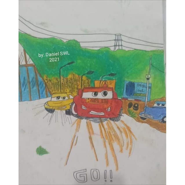 Jual lukisan original karya anak umur 8 tahun kelas 3 SD gambaran usia ...