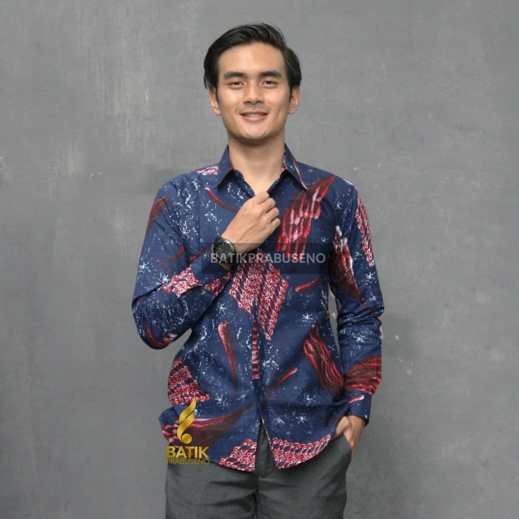 Jual Sadewa Hem Batik Pria Katun Printing Slimfit Lengan Panjang Asli ...