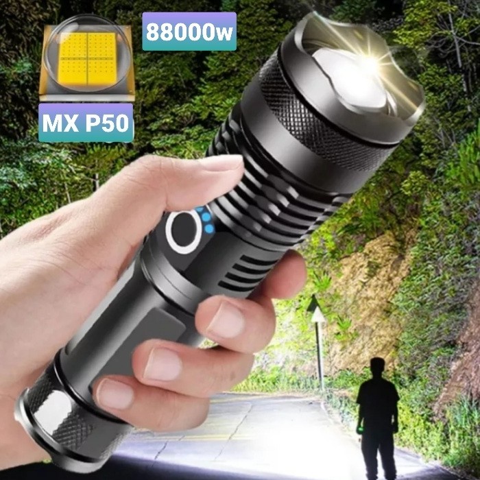 Jual Paket lengkap Senter LED Tactical 200000 Lumens Xhp 50 - Kualitas ...