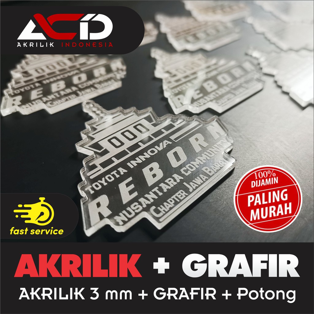 Jual JASA LASER CUTTING / JASA GRAFIR ACRYLIC - TERMURAH - Bening 3 mm | Shopee Indonesia
