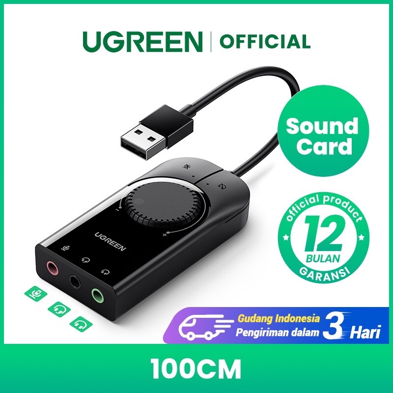 Jual UGREEN Sound Card Eksternal Usb Audio Jack 3.5mm For Laptop PS4 1M | Shopee Indonesia