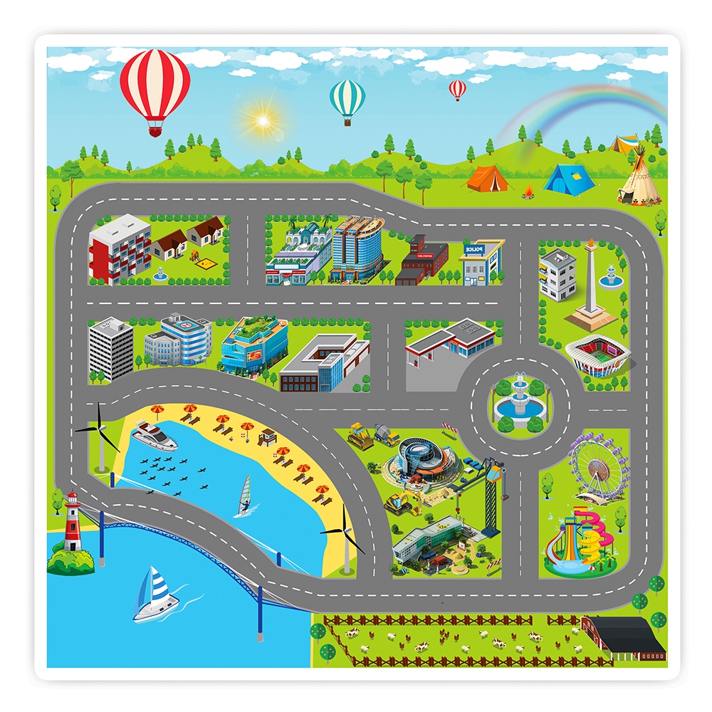 Jual Mainan Edukatif Playmap Jalanan Perkotaan Monas Bumi Kemping | Shopee Indonesia