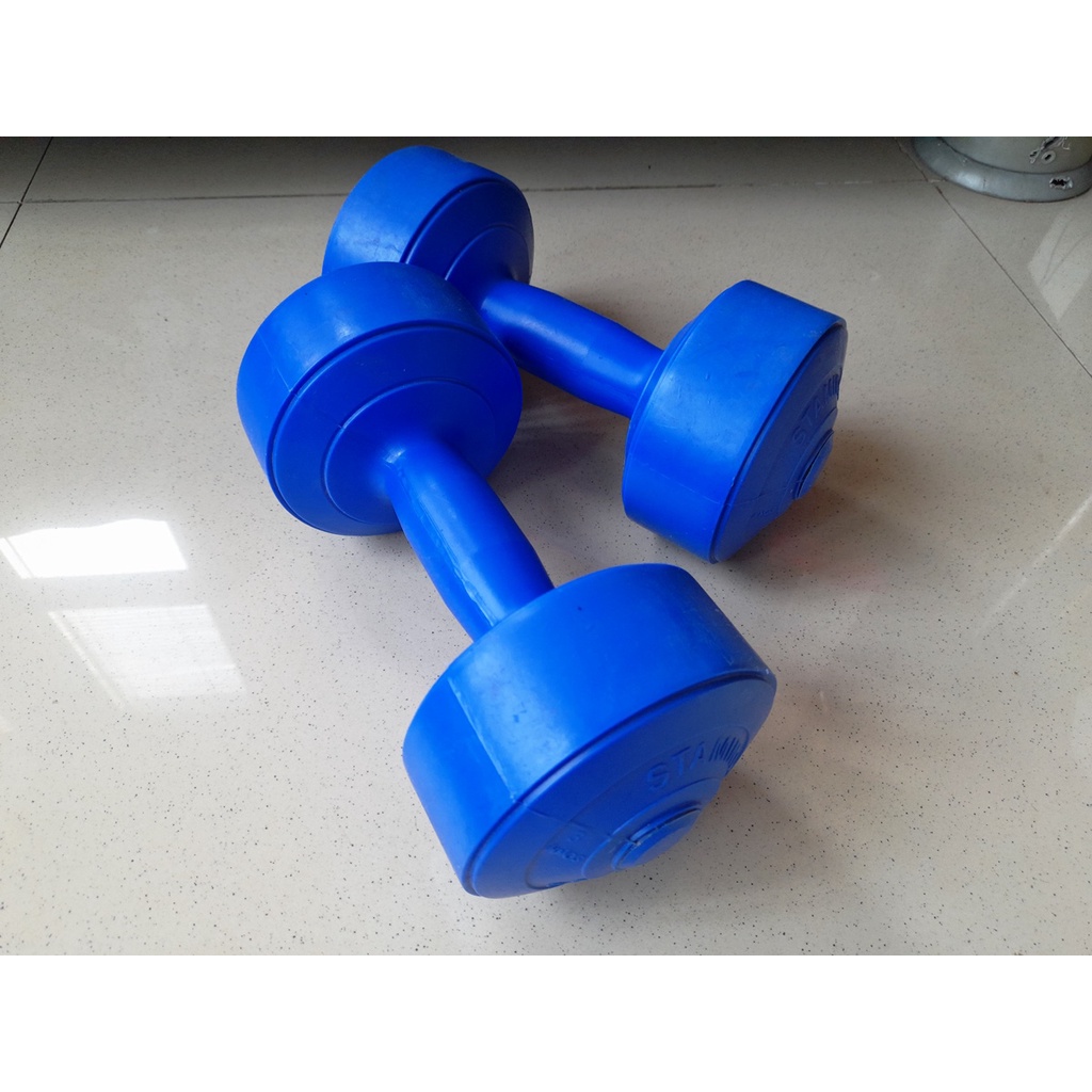 Jual Burbel 3 Kg Blue Dumbbell Fitness Aerobic Exercise - Stamina ...