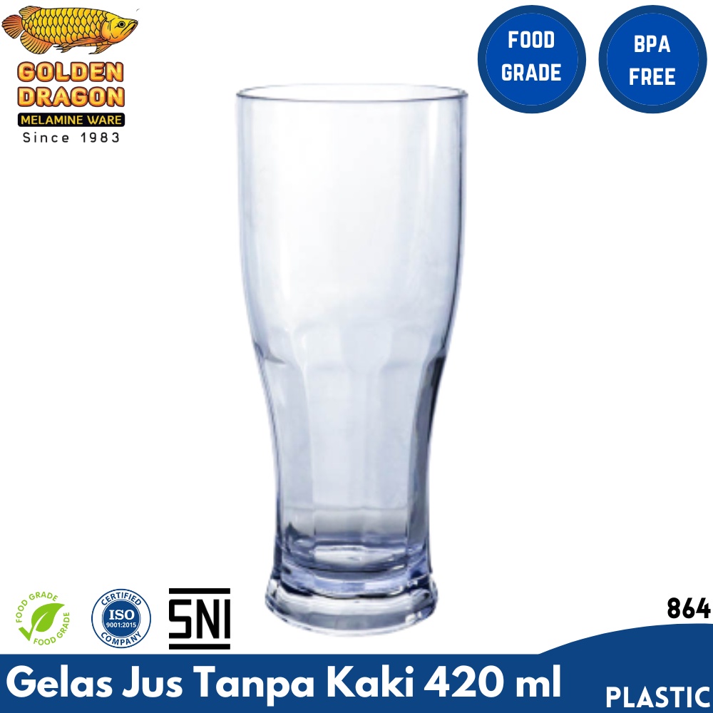 Jual Gelas Jus Tanpa Kaki 420 ml Plastik Golden Dragon / Gelas Mug Jus ...
