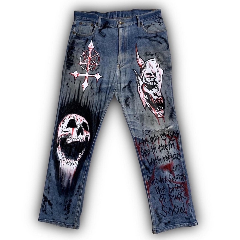 Jual Bloody oni demon || CELANA JEANS | Shopee Indonesia