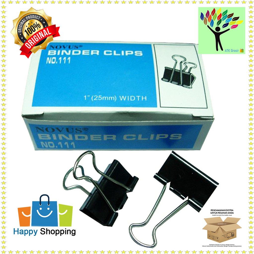 Jual Binder Clip 111 - Novus ( Pack ) | Shopee Indonesia
