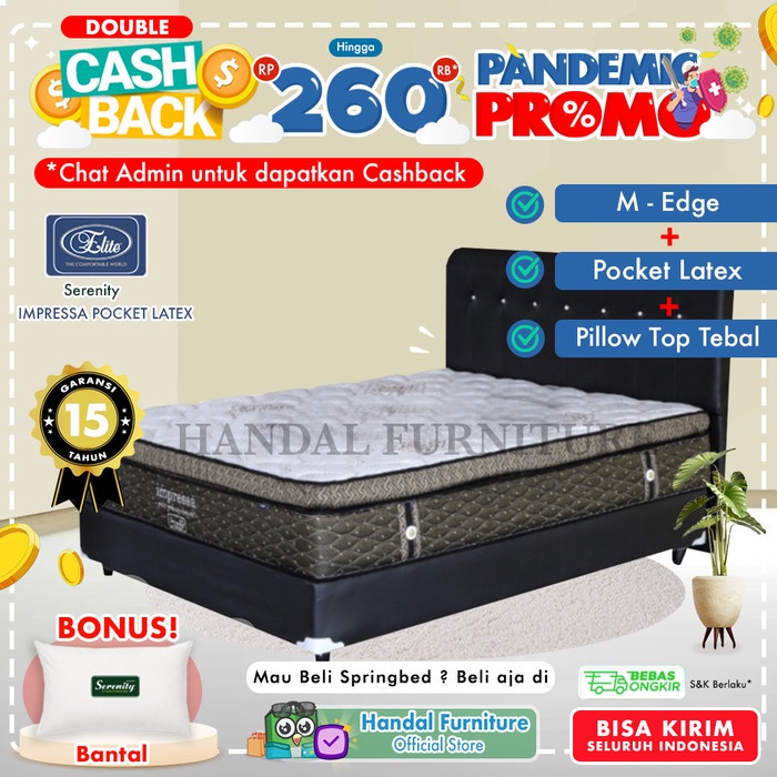 Jual Serenity Spring Bed Impressa Pocket Latex (Fullset) | Shopee Indonesia